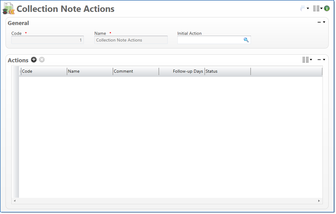 Collection Note Actions